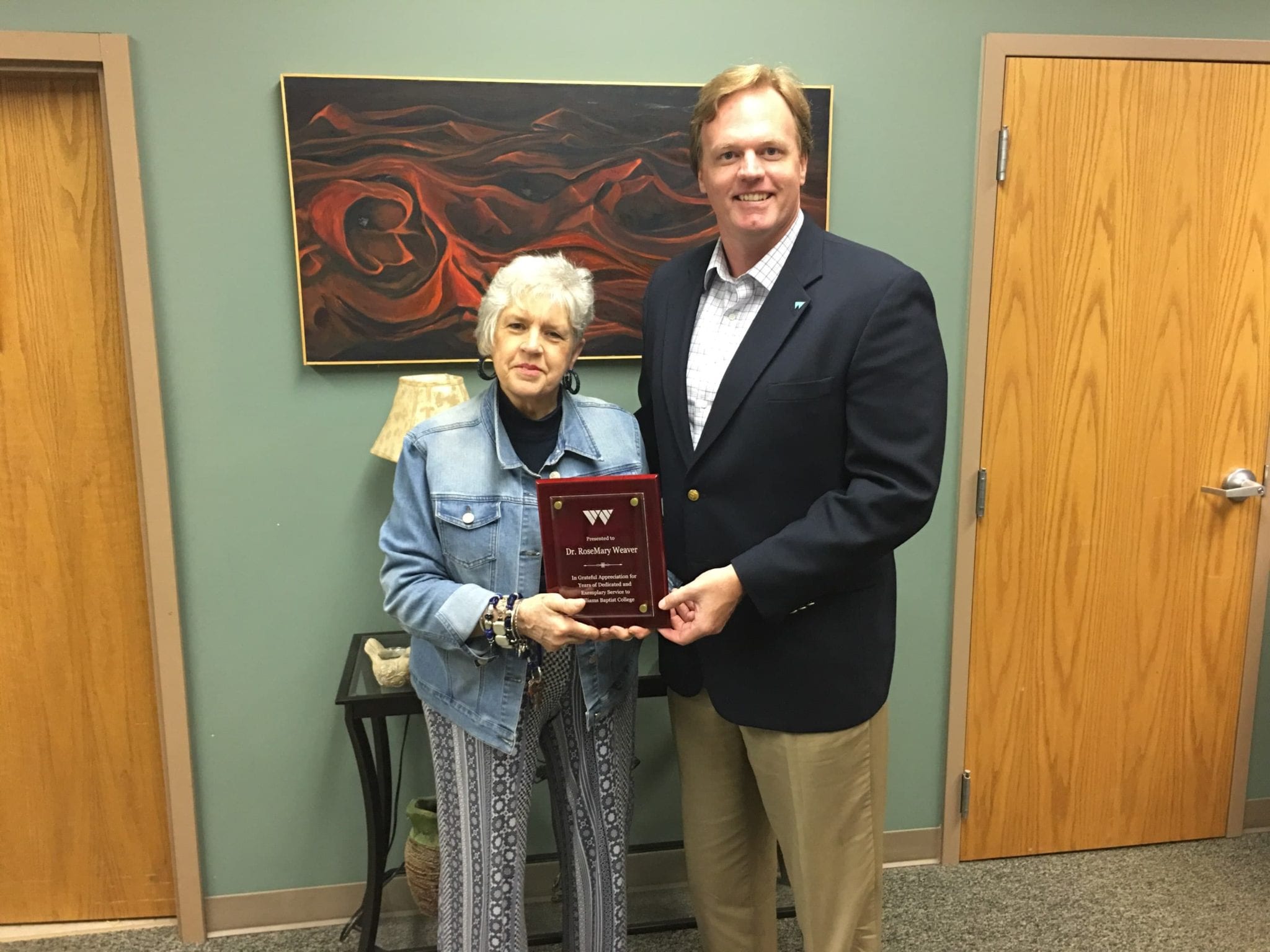 Weaver Honored for Years of Service - Williams Baptist University